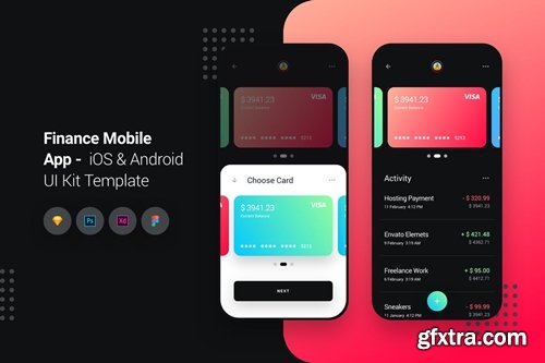 Finance Mobile App IOS Android UI Kit Template GFxtra finance-mobile-app-ios-android-ui-kit-template-gfxtra