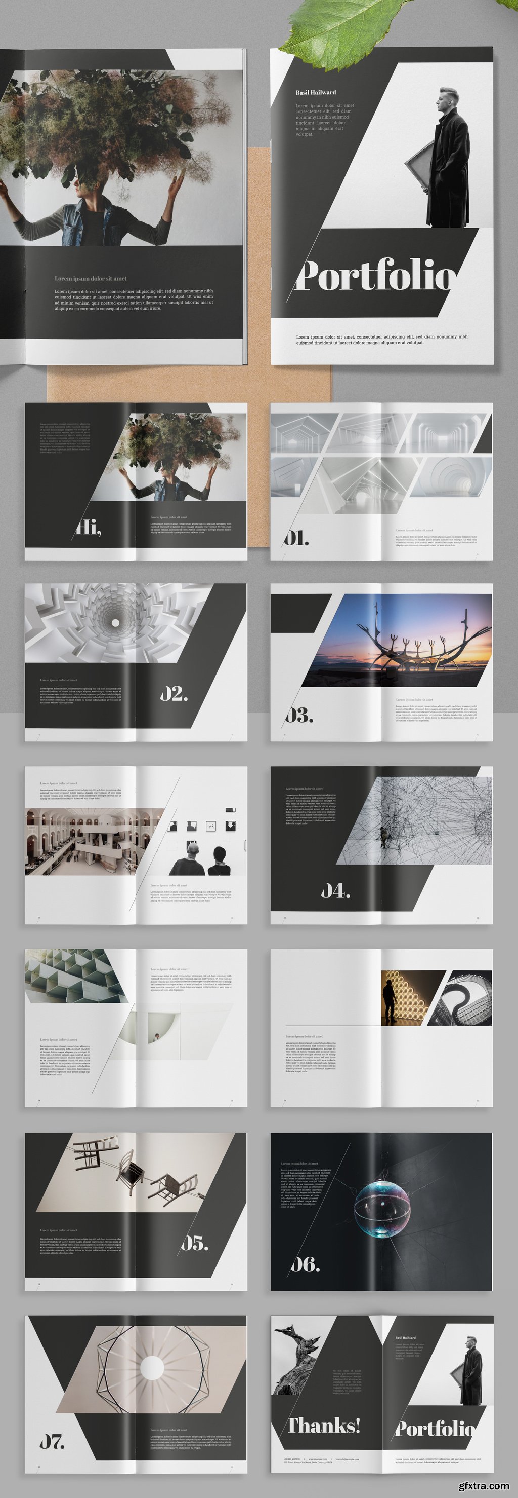 Portfolio Layout with Gray Accents 313866179 » GFxtra