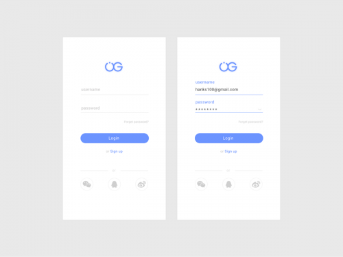 white login ui for app » GFxtra
