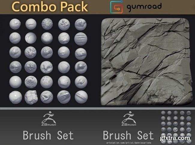 Gumroad xmd zbrush substance 3d coat brush collection - boxesden