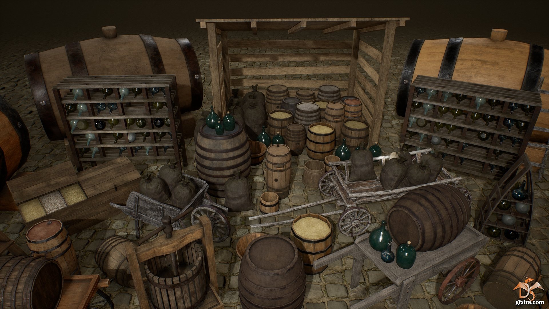 Unreal Engine – Medieval Props: Cellar » GFxtra