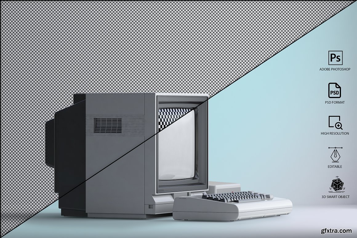 CreativeMarket - Commodore 64 Old pc Mockup 6865074 » GFxtra