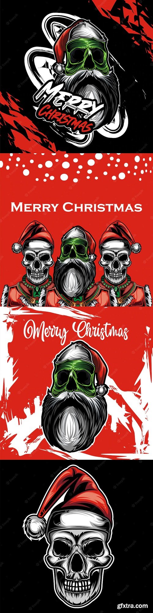 Skull wearing christmas hat » GFxtra