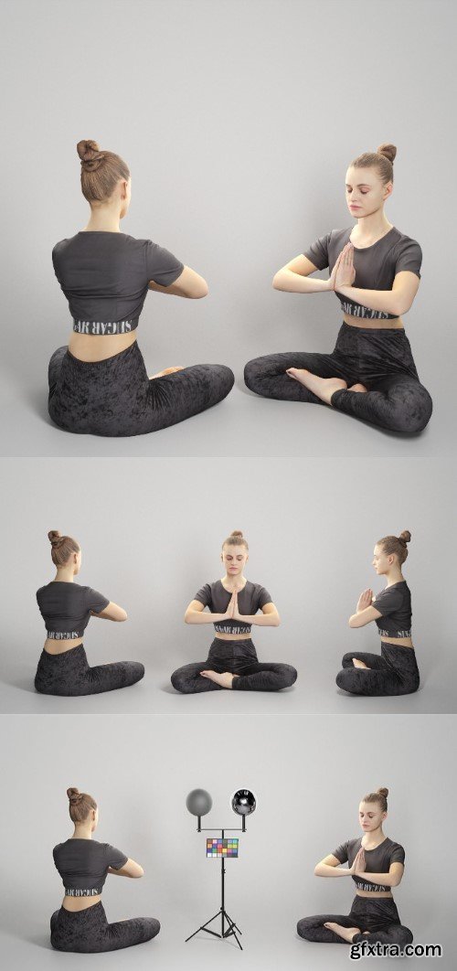 Woman practicing yoga 301 VR / AR / low-poly 3d model » GFxtra